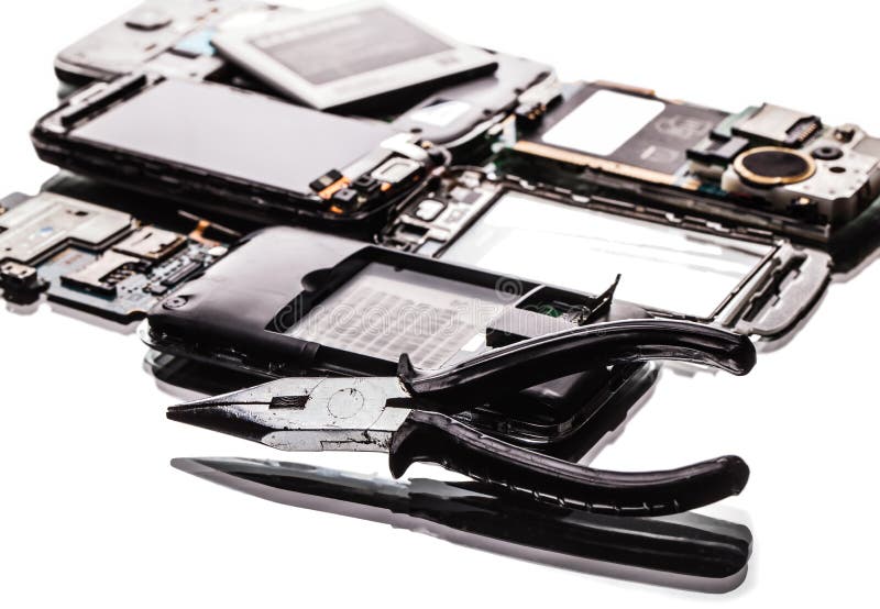 Repair broken cell phones stock photo. Image of mobile - 28769626