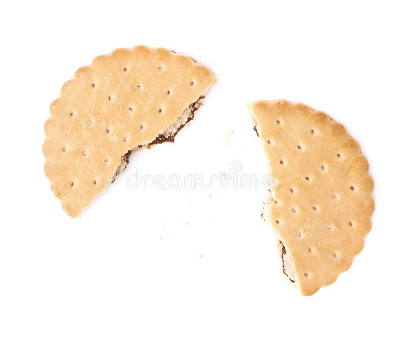 Broken into Pieces Cookie Isolated Over the White Background Stock ...