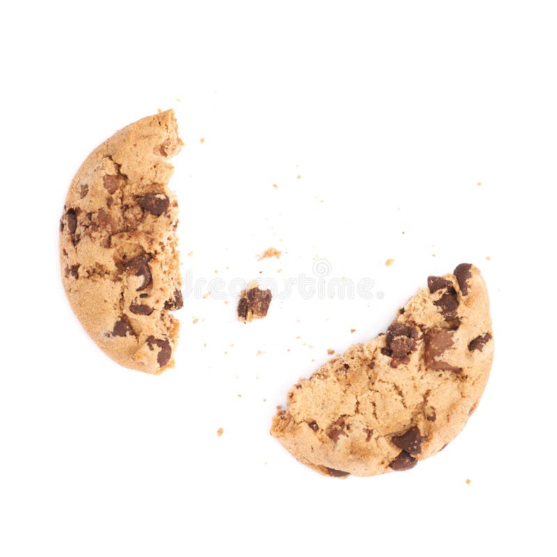 Broken into Pieces Cookie Isolated Over the White Background Stock ...