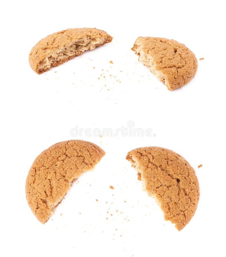 Broken into Pieces Cookie Isolated Over the White Background Stock ...