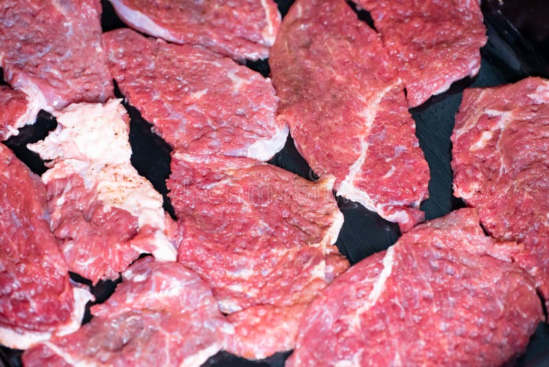 Broken Pieces of Meat on a Baking Sheet Stock Image - Image of tasty ...