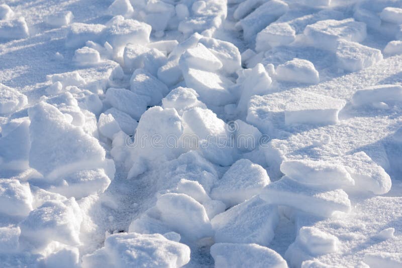 Broken Pieces of Snow Close-up View Stock Photo - Image of abstract ...