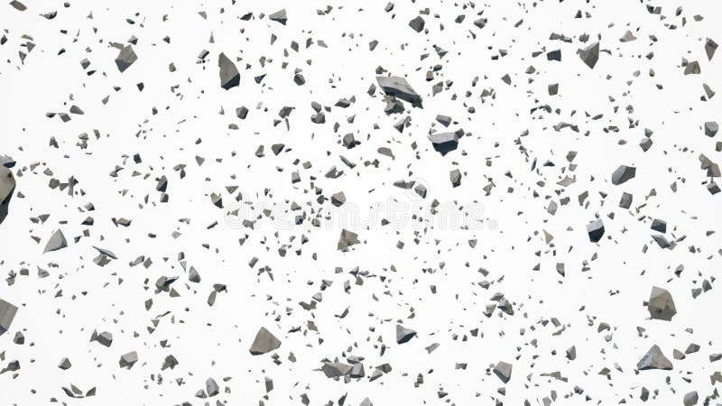 Broken Pieces of Stones Flying in Air Stock Video - Video of earth ...