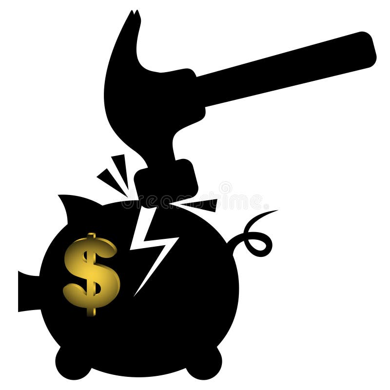 Broken pig stock vector. Illustration of money, design - 42710623