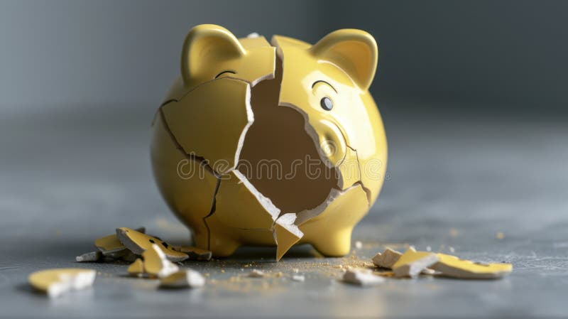 Shattered Yellow Piggy Bank Stock Photos - Free & Royalty-Free Stock ...