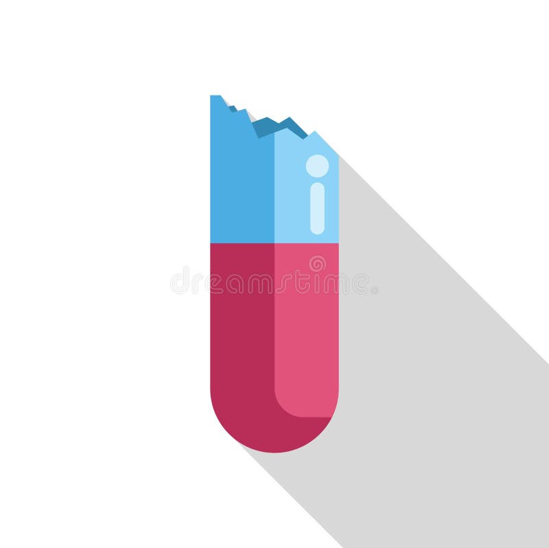 Broken Pill Showing Inside Information Symbol with Long Shadow Stock ...