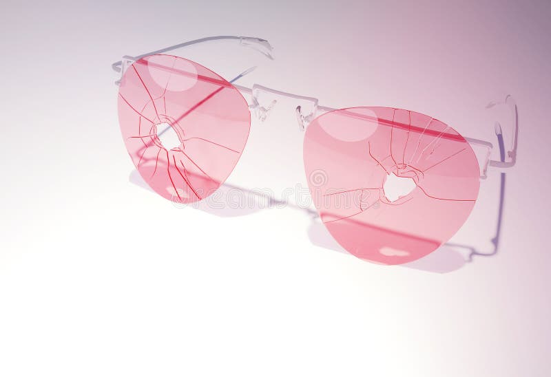 Broken pink glasses stock photo. Image of home, humor - 35988648