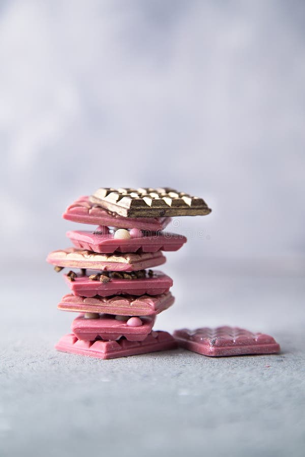 Broken Pink Ruby Chocolate Bar Pieces, Made from Ruby Cocoa Beans with ...