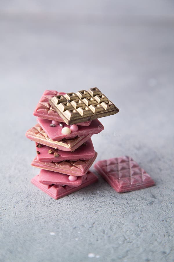Broken Pink Ruby Chocolate Bar Pieces, Made from Ruby Cocoa Beans with ...