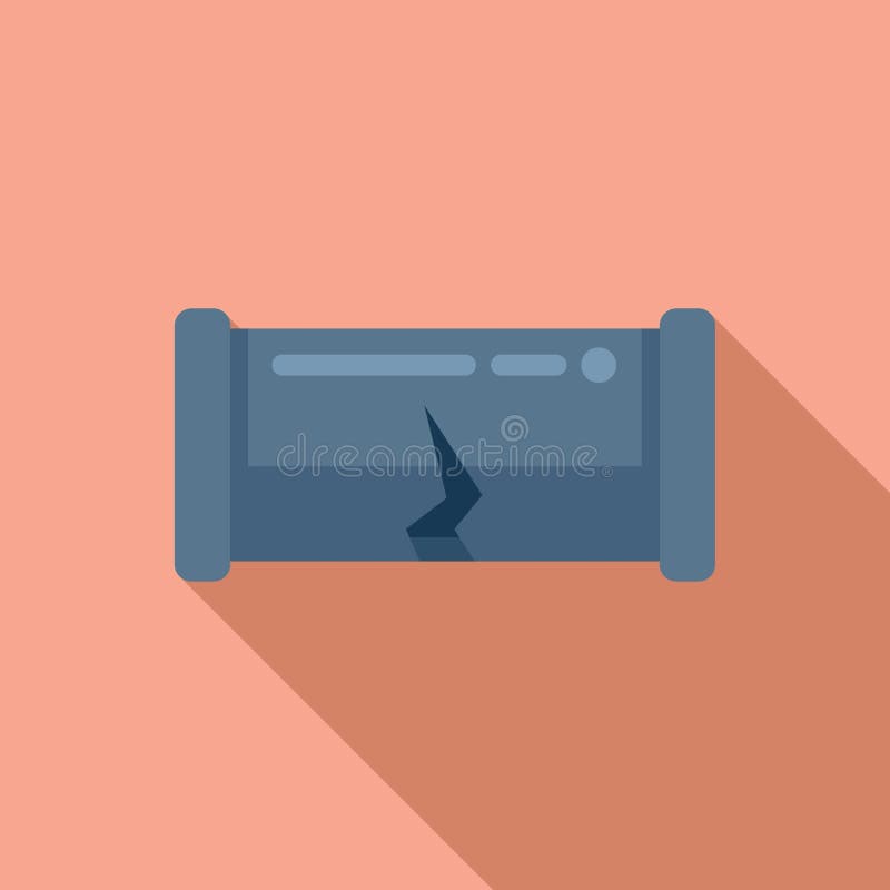 Broken Pipe Icon Flat Vector. Water Pipeline Stock Illustration - Illustration of system, sewer ...