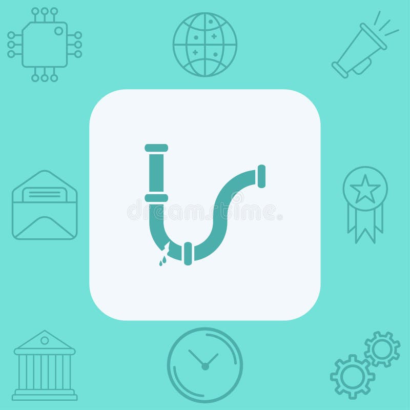 Broken Pipe Icon Sign Symbol Stock Illustration - Illustration of ...
