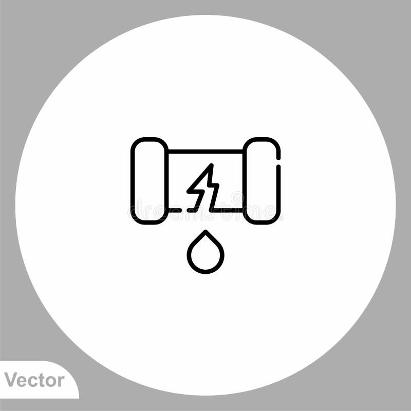 Broken Pipe Vector Icon Sign Symbol Stock Vector - Illustration of ...
