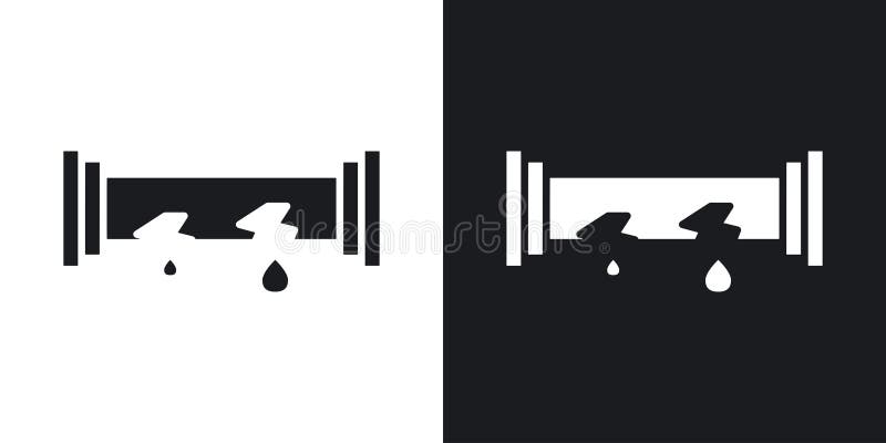 Broken pipe icon vector stock vector. Illustration of pipe - 348262031