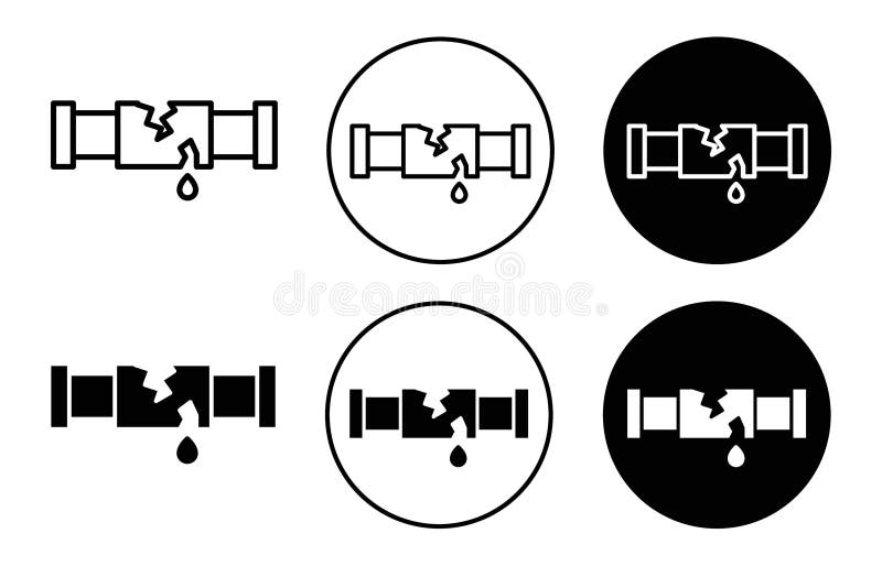 Broken pipe icon stock vector. Illustration of pictogram - 325373940