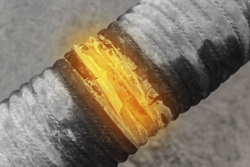 Broken Pipe of Leaking Pipeline of the Heating Main Damaged Old ...