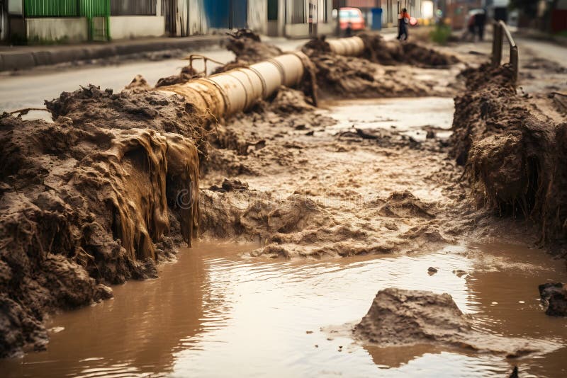 Broken Pipe that Leaks Water, Water Leak from Public Consumption Pipe ...