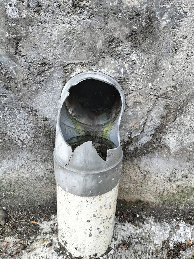 Broken Pipe at Outdoor Plumbing System Stock Photo - Image of white ...
