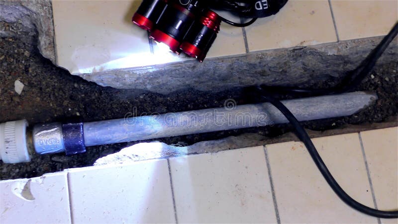 Broken Pipe, Water Pipeline, Pipe Repair, Metal and Polypropylene Pipe ...