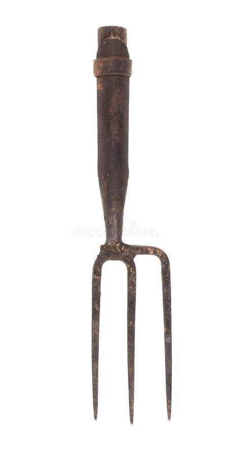 Broken Pitchfork Isolated on White Stock Image - Image of rusty, work ...