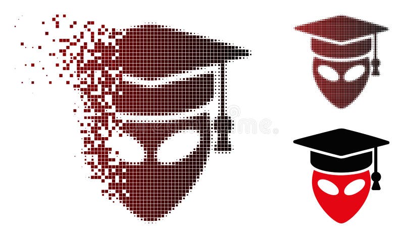 Broken Pixel Halftone Alien Scientist Icon Stock Vector - Illustration ... Broken Pixel Halftone Alien Scientist Icon Stock Vector - Illustration ...