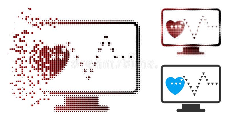 Broken Pixel Halftone Cardio Monitoring Icon Stock Vector ... Broken Pixel Halftone Cardio Monitoring Icon Stock Vector ...