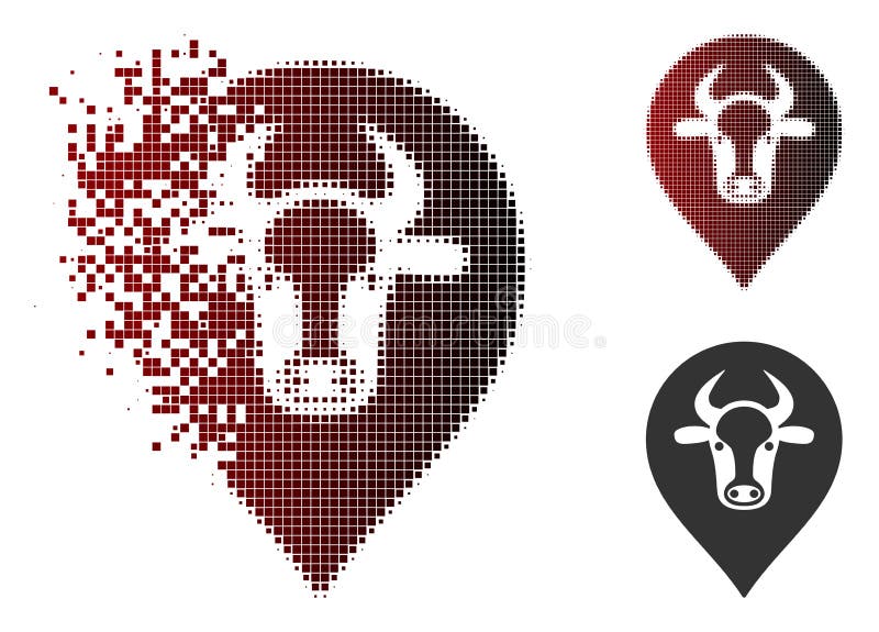 Broken Pixel Halftone Cow Map Pointer Icon Stock Vector - Illustration ... Broken Pixel Halftone Cow Map Pointer Icon Stock Vector - Illustration ...