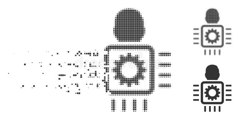 Broken Pixel Halftone Cyborg Processor Icon Stock Vector - Illustration ... Broken Pixel Halftone Cyborg Processor Icon Stock Vector - Illustration ...