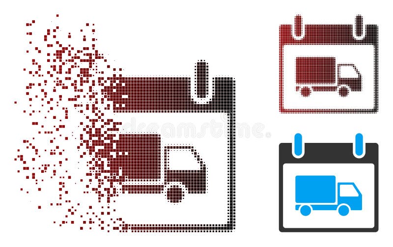 Broken Pixel Halftone Delivery Car Calendar Day Icon Stock Vector ... Broken Pixel Halftone Delivery Car Calendar Day Icon Stock Vector ...