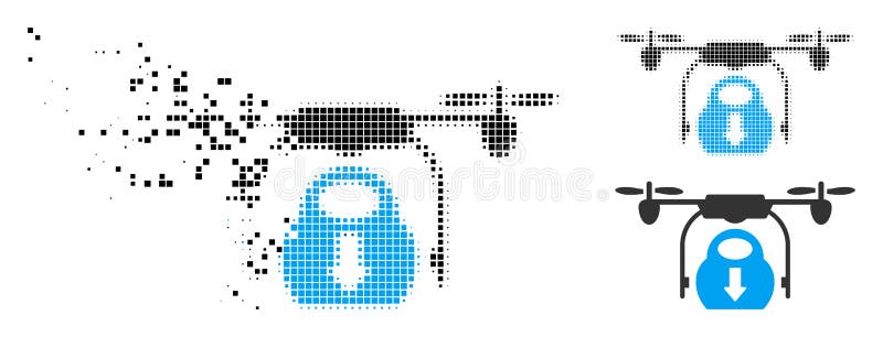 Broken Pixel Halftone Drone Drop Cargo Icon Stock Vector - Illustration ... Broken Pixel Halftone Drone Drop Cargo Icon Stock Vector - Illustration ...