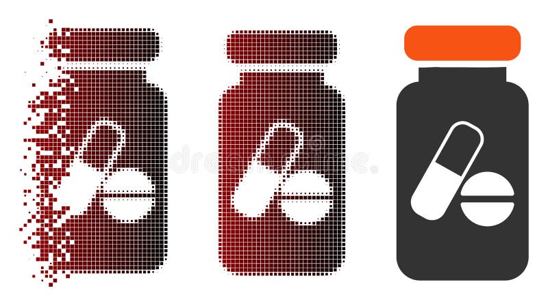 Broken Pixel Halftone Drugs Phial Icon Stock Vector - Illustration of ...