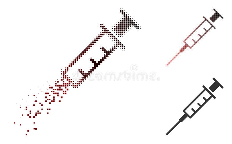 Broken Pixel Halftone Empty Syringe Icon Stock Vector - Illustration of ... Broken Pixel Halftone Empty Syringe Icon Stock Vector - Illustration of ...