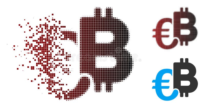 Broken Pixel Halftone Euro Bitcoin Symbols Icon Stock Vector ... Broken Pixel Halftone Euro Bitcoin Symbols Icon Stock Vector ...
