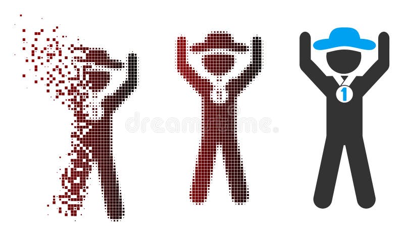 Broken Pixel Halftone Gentleman Champion Icon Stock Vector ... Broken Pixel Halftone Gentleman Champion Icon Stock Vector ...