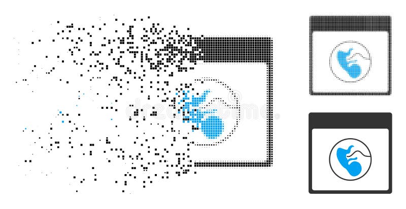 Broken Pixel Halftone Human Embryo Calendar Page Icon Stock Vector ... Broken Pixel Halftone Human Embryo Calendar Page Icon Stock Vector ...