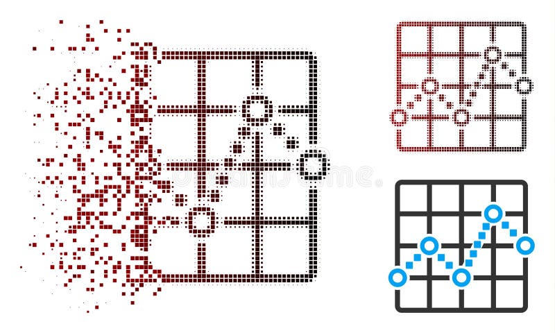 Broken Pixel Halftone Line Plot Icon Stock Vector - Illustration of ...