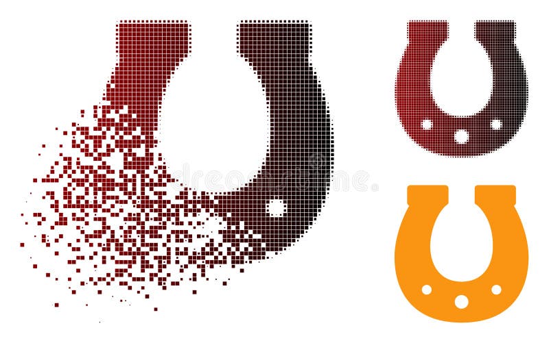 Broken Pixel Halftone Lucky Horseshoe Icon Stock Vector - Illustration ... Broken Pixel Halftone Lucky Horseshoe Icon Stock Vector - Illustration ...
