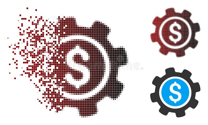 Broken Pixel Halftone Payment Options Icon Stock Vector - Illustration ...