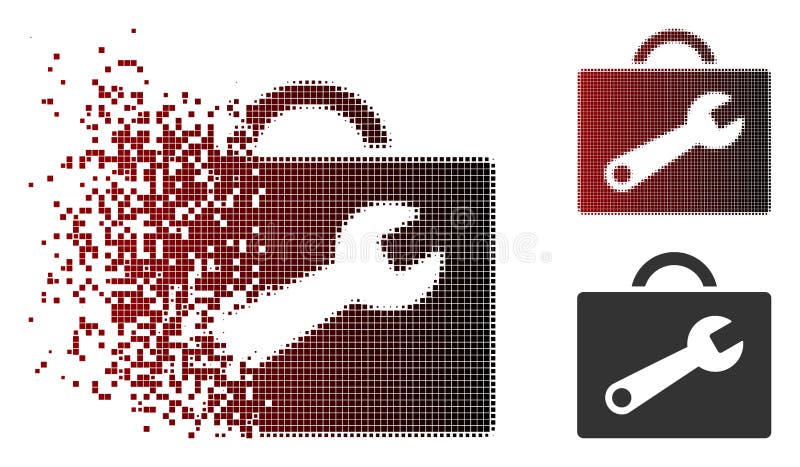 Broken Pixel Halftone Tool Case Icon Stock Vector - Illustration of ...