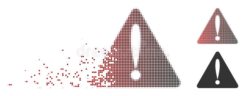 Broken Pixel Halftone Warning Error Icon Stock Vector - Illustration of ...