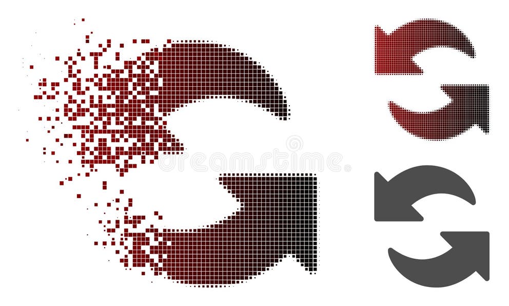 Broken Pixelated Halftone Refresh Icon Stock Vector - Illustration of ...