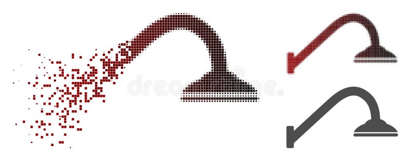 Broken Pixelated Halftone Shower Pipe Icon Stock Vector - Illustration ...