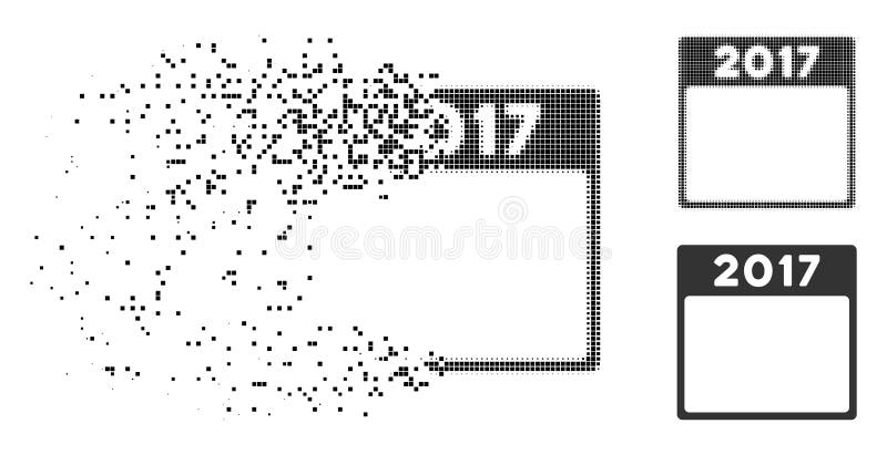 Broken Pixelated Halftone 2017 Year Calendar Template Icon Stock Vector ...