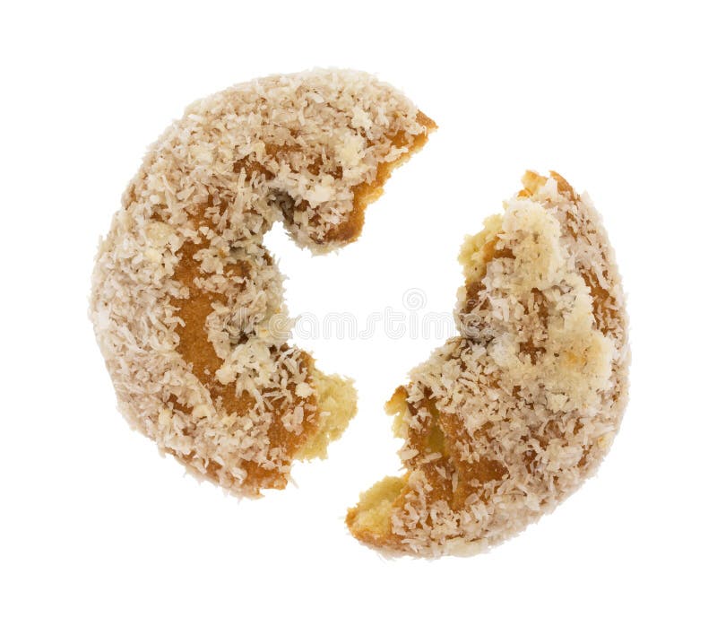 Broken Plain Coconut Flake Donut Stock Image - Image of coconut, fresh ...