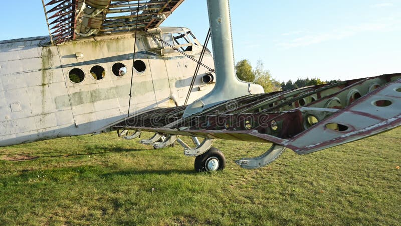 Broken plane on the plain stock image. Image of grey - 199121575