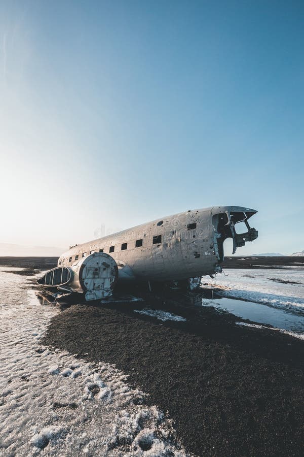 Broken Plane in Wilderness in Winter Stock Image - Image of snow ...