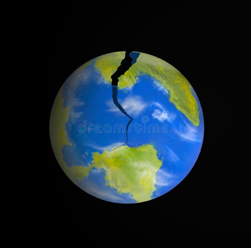 Broken Planet Earth Globe on Damage Concept Stock Photo - Image of ...