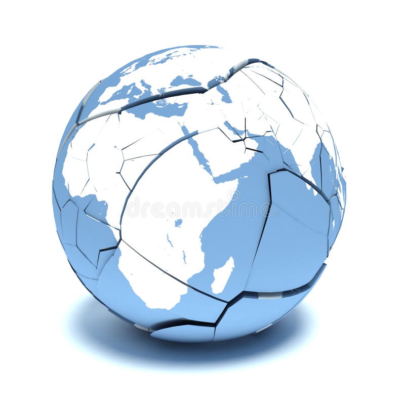 Broken Planet Earth on a White Background Stock Illustration ...