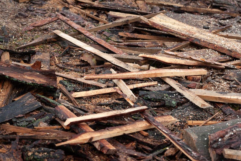 Broken Planks. Pile of Broken Boards at the Sawmill. Selective Focus ...