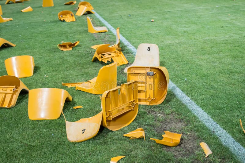Broken Seats In The Stadium Stock Image - Image of destruction ...