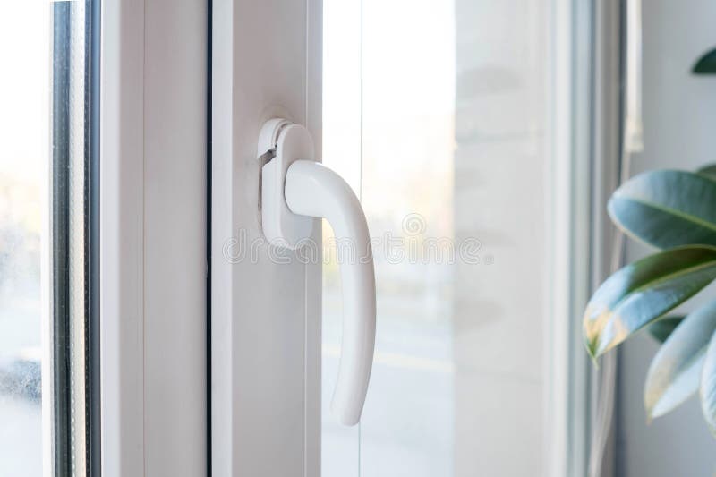 Broken Plastic Window Handle. Crack in the Structure Stock Photo ...